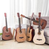 China 38 Inch Wood Guitar with Case and Accessories for Kids Beginners Black for sale