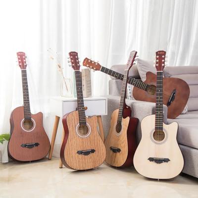 China 38 Inch Wood Guitar with Case and Accessories for Kids Beginners Black for sale