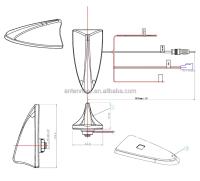 China IP67 Waterproof Shark Fin Antenna 3-5dBi Gain CB Radio AM/FM Signal Roof Aerial for Auto SUV Truck for sale