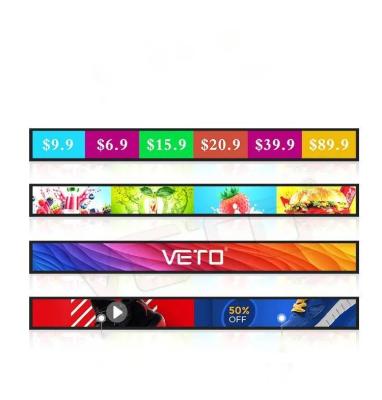 China Supermarket Shelf GOB LED Display P1.5625 900X60mm 10W / 36W 800nits lightweight for sale