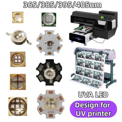China Quartz 395nm Uv Led Chip Led 3W 5W 10W UV LED 3838 5050 6565 Smd Uv Led Diode for Screen Printing LED UV Curing for sale