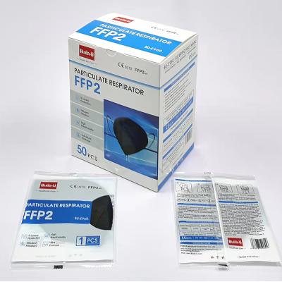 China BU-E960 Black FFP2 Protective Masks CE 0370 Certificated No Breathing Valve for sale