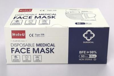 China ASTM Level 2 Surgical Face Mask With Ear Loops 3 Layers Disposable for sale