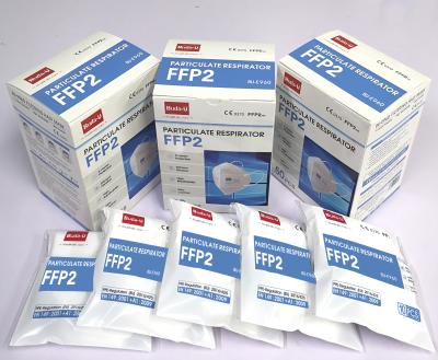 China CE Certification FFP2 Protective Mask , 5 Layers Particles Particulate Respirator Mask , Folding Type, With Earloops for sale