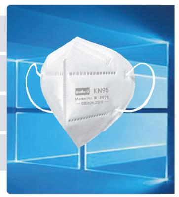 China Elastic Earloops Buda-U White KN95 Respirator Mask For COVID Folding Protective for sale