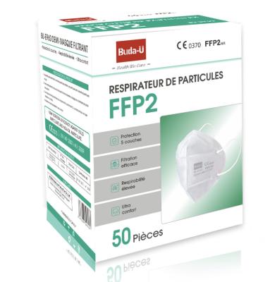 China French FFP2 Face Mask , Mask Respirator FFP2 CE 0370 In French Packing Box , FFP2 Protective Mask In France for sale