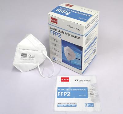 China 50pcs White Disposable FFP2 Particulate Respirator For Men And Women for sale