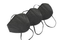 China Anti Droplet Black FFP2 Filtration Mask With High Efficiency Meltblown Cloth for sale