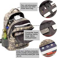 China 40L Military Camo Backpack for Boys with USB Charging Port, Tactical School Backpack for sale