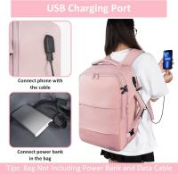 China Women Travel Backpack 17x11x7inch USB Charging Port TSA 15.6inch Laptop Backpack Flight Carry On for sale