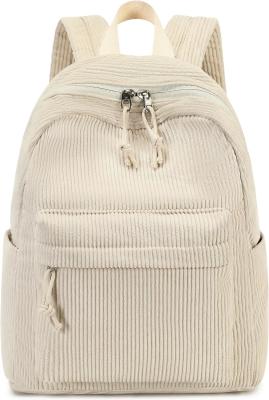 China Mini Corduroy Backpack for Women Girls Water Resistant Small Daypack 13x11x5.1 inch for sale