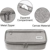 China Large Canvas Pencil Case 9x4.3x2.4in 5 Compartment Zipper Pouch for Adults Stationery Organizer for sale