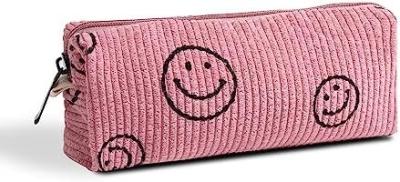 China Large Capacity Corduroy Pencil Case 8.4x4.1x2.1 Inch Pen Pouch for School Office for sale