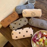 China Large Capacity Corduroy Pencil Case 8.4x4.1x2.1 Inch Pen Pouch for School Office for sale
