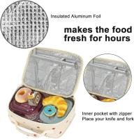 China Bluboon Corduroy Insulated Lunch Bag 8.7x6.3x7.5 Inch Strawberry Beige School Tote Cooler for sale