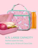 China Insulated Lunch Bag for Kids 10x4.7x7.8 Inch Leak Proof Reusable Girls Lunch Box with Water Bottle Holder for sale