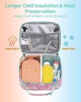 China Insulated Lunch Bag for Kids 10x4.7x7.8 Inch Leak Proof Reusable Girls Lunch Box with Water Bottle Holder for sale