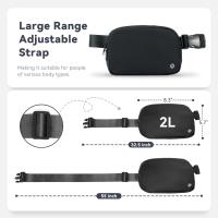 China Adjustable Crossbody Belt Bag 2L Water Resistant Fanny Pack for Women Hiking Running Black for sale