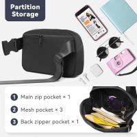 China Adjustable Crossbody Belt Bag 2L Water Resistant Fanny Pack for Women Hiking Running Black for sale