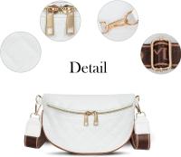 China Women's Vegan Leather Crossbody Bag 9.8x3.5x6.3 inch Adjustable Strap Fanny Pack for sale
