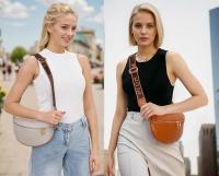 China Women's Vegan Leather Crossbody Bag 9.8x3.5x6.3 inch Adjustable Strap Fanny Pack for sale