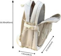 China Kids Backpack for School Cute Aesthetic Beige Backpack Girls Student Bookbag Women Travel Lightweight Nylon 12.2x7.0x16.9 Inch for sale