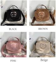 China Kawaii Corduroy Crossbody Bag 17x6x15cm Adjustable Strap Cute Purse for Women for sale