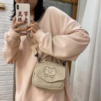 China Kawaii Corduroy Crossbody Bag 17x6x15cm Adjustable Strap Cute Purse for Women for sale