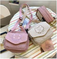 China Kawaii Corduroy Crossbody Bag 17x6x15cm Adjustable Strap Cute Purse for Women for sale
