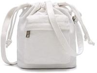 China Women Canvas Crossbody Bucket Bag 7.48x9.45x4.33 Inch Adjustable Strap Drawstring Purse for sale
