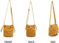 China Women Canvas Crossbody Bucket Bag 7.48x9.45x4.33 Inch Adjustable Strap Drawstring Purse for sale