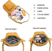 China Women Canvas Crossbody Bucket Bag 7.48x9.45x4.33 Inch Adjustable Strap Drawstring Purse for sale