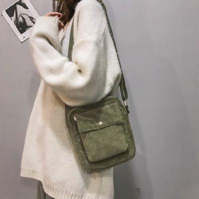 China Corduroy Shoulder Tote Bag Women Crossbody Handbag Mini Canvas 17.5cm 21.5cm for sale