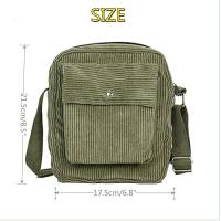 China Corduroy Shoulder Tote Bag Women Crossbody Handbag Mini Canvas 17.5cm 21.5cm for sale