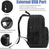 China Water Resistant Travel Backpack 600D Oxford Fabric with USB Charging Port 15.6 Laptop for sale
