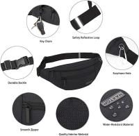 China Large Crossbody Fanny Pack 4 Zipper Pockets 14.3x5.9x3.5 Inches Water Resistant Travel Running Belt Bag for sale