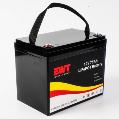 China Solar 12V LiFePO4 Lithium Rechargeable Battery 12.8V 75Ah IFR32700 Lithium Iron Phosphate Battery for sale