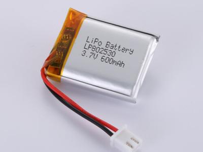 China LP802530 3.7V 600MAH Prismatic Battery for Digital Devices for sale