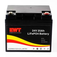 China EWT IFR32700 24v 25ah Lifepo4 Battery Pack 12.8v 100000mah Deep Cycle Lithium Ion Battery for sale
