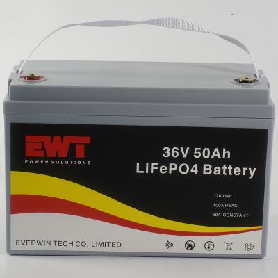 China 36V 50AH LiFePO4 Battery Pack Mobile Recreational Vehicle Power Supply for Energy Storage Systems for sale