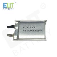 China Durable Performance Lithium Polymer Rechargeable Battery LP702535 3.7V 600mAh with Oem Odm Support and Over Discharge Protection for sale