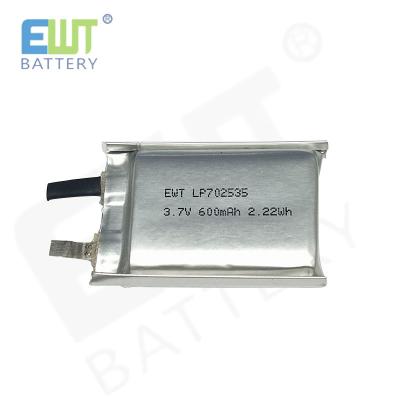 China Durable Performance Lithium Polymer Rechargeable Battery LP702535 3.7V 600mAh with Oem Odm Support and Over Discharge Protection for sale
