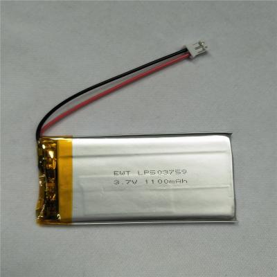 China Silver Lithium Polymer Battery LP503759 3.7V 1100mAh With PCM for sale