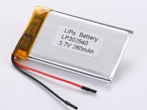 China LP302540 3.7V 260MAH High Rate Type Lithium Polymer Battery Environmental Impact Contains Toxic Materials 12 Months Guarantee for sale