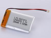 China LP482030 3.7V 250MAH High Capacity LiPo Pack Energy Density 150-200 Wh/kg and Environmental Impact Contains Toxic Materials for sale
