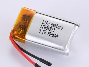 China LP651523 3.7V 200MAH Prismatic Polymer Li-ion Rechargeable Cell The Perfect Combination of Form and Function Small Size for sale