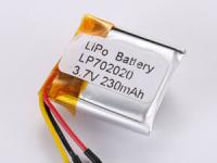 China LP702020 3.7V 230MAH Lithium Polymer Battery With Pcm -10C -65C Storage Type for sale