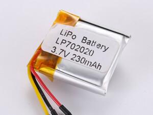 China LP702020 3.7V 230MAH Lithium Polymer Battery With Pcm -10C -65C Storage Type for sale