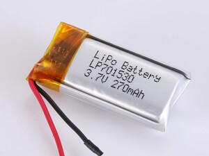China LP701530 3.7V 270MAH Lithium Polymer Battery with PCM and Short Circuit Protection for sale