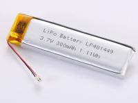 China LP481449 3.7V 300MAH JST Discharge Connector High Capacity LiPo Pack for Professional Applications -20 To 45 Degrees Celsius for sale